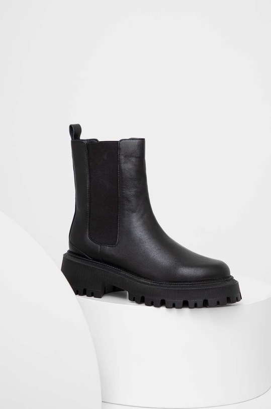 Kožené topánky chelsea Answear.LAB dámske, čierna farba, na platforme ...