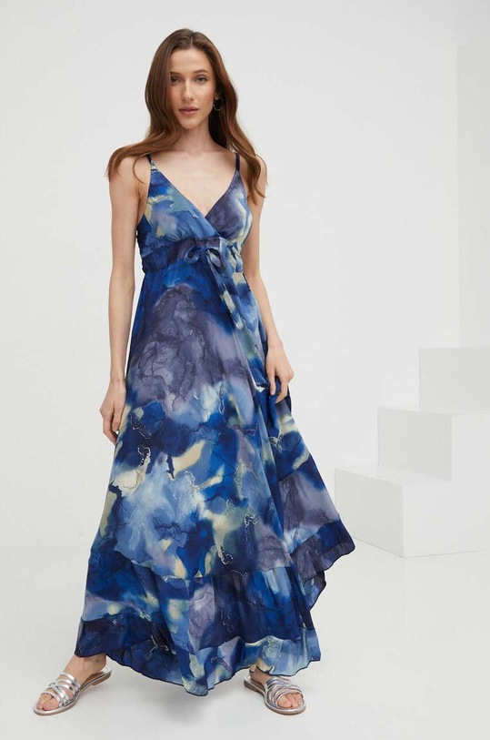 Answear Lab rochie din matase maxi, evazati | ANSWEAR.ro