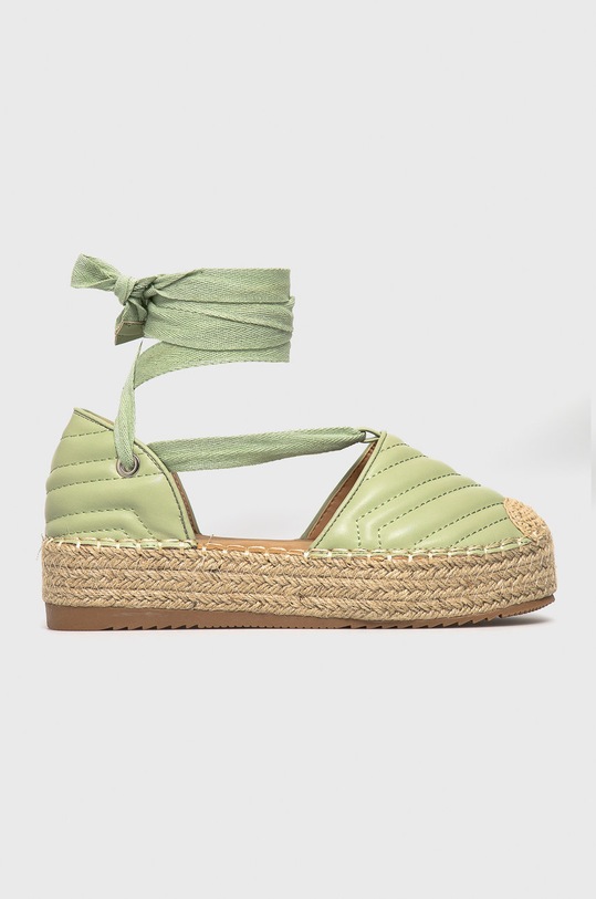 Answear Lab Espadrile Buonarotti culoarea verde, cu platformă | ANSWEAR.ro