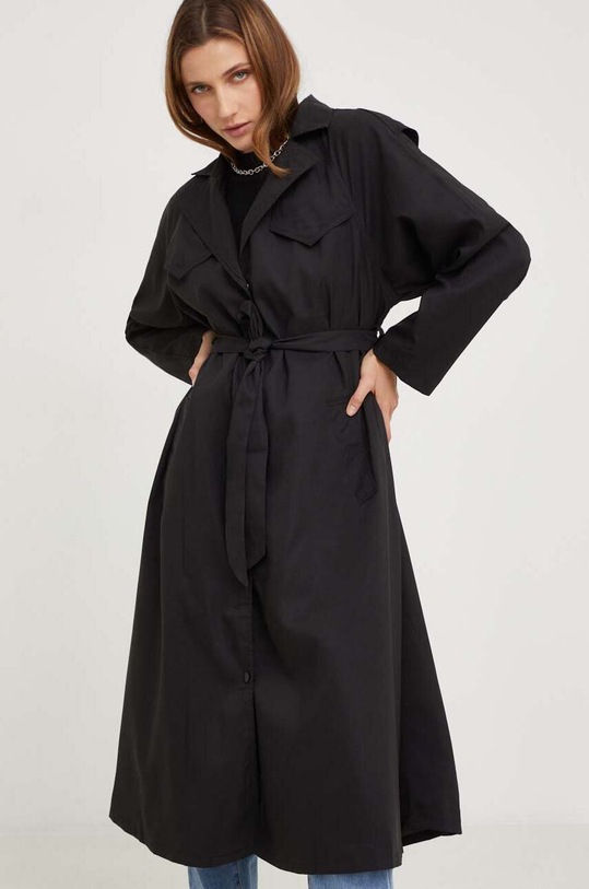 Trenčkot Answear Lab dámsky, čierna farba, prechodný | ANSWEAR.sk
