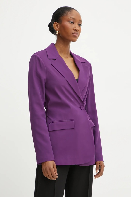 Silvian Heach sacou HERING culoarea violet, cu doua randuri de nasturi ...