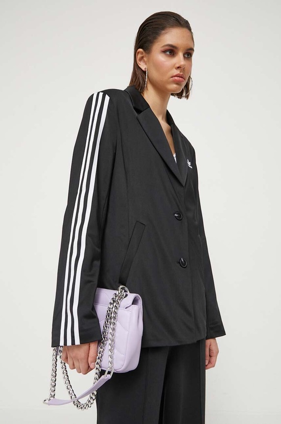Sako adidas Originals Adicolor Classics 3-Stripes Blazer čierna farba ...