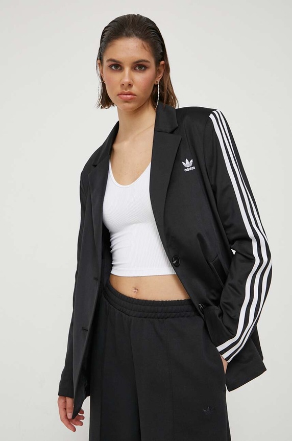 Sako adidas Originals Adicolor Classics 3-Stripes Blazer čierna farba ...