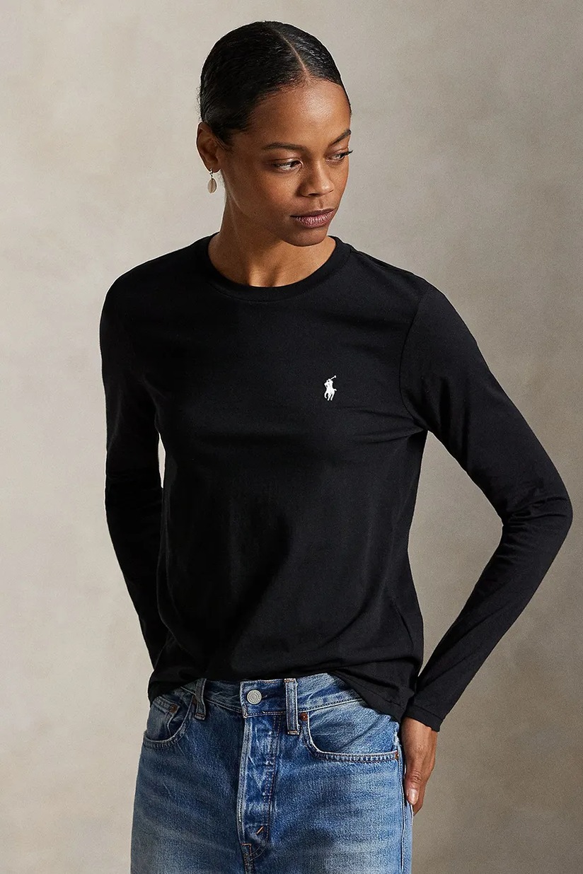 Polo Ralph Lauren longsleeve shirt women's black color 211941175
