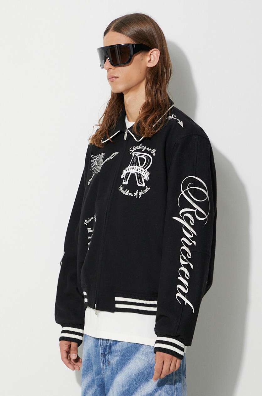 Represent wool bomber jacket Cherub Wool Varsity Jacket Represent wool bomber jacket Cherub Wool Varsity Jacket