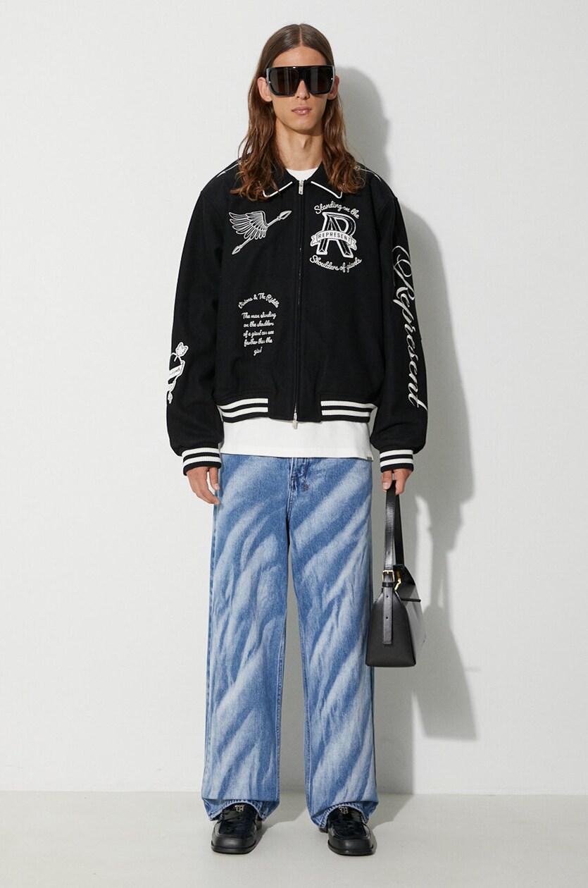 Represent wool bomber jacket Cherub Wool Varsity Jacket Represent wool bomber jacket Cherub Wool Varsity Jacket