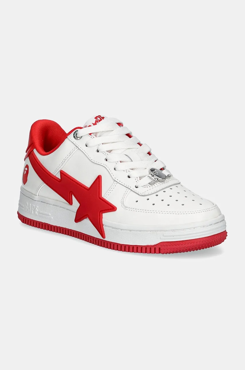 A Bathing Ape leather sneakers Bape Sta #3 L red color A Bathing Ape leather sneakers Bape Sta #3 L red color
