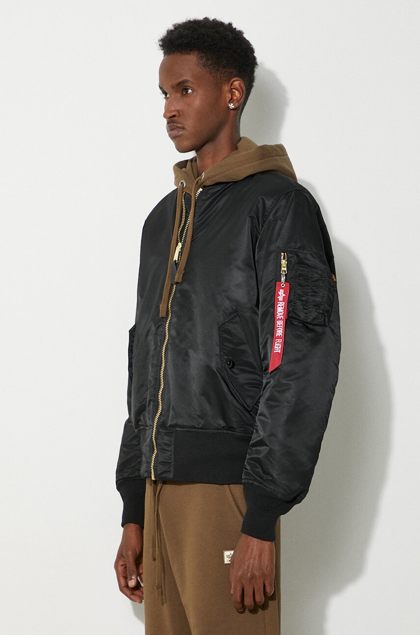 Alpha Industries bomber jacket MA-1 men's black color Alpha Industries bomber jacket MA-1 men's black color