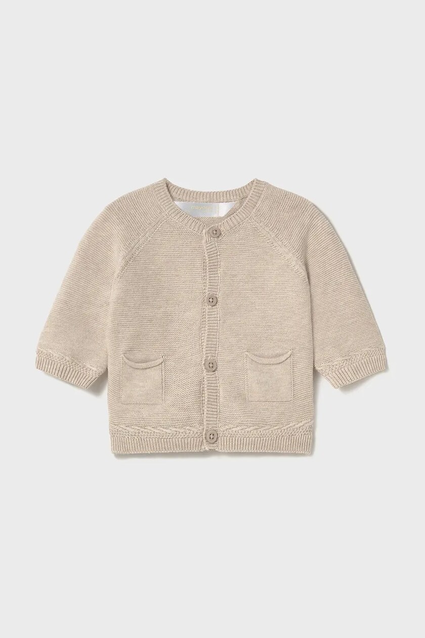 Mayoral Newborn cardigan in cotone per neonati colore beige 1393