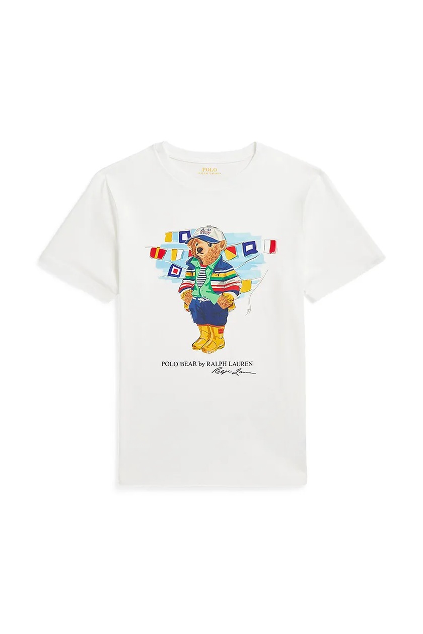 Polo Ralph Lauren t shirt bawe niany dzieci cy kolor bia y z nadrukiem 323958332001 Answear