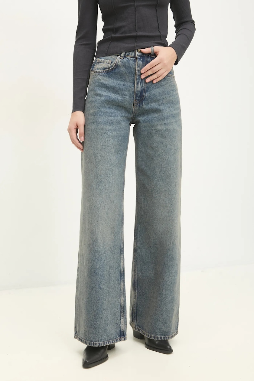 adidas Originals jeansy DENIM ZIP PANT damskie kolor adidas Originals jeansy DENIM ZIP PANT damskie kolor